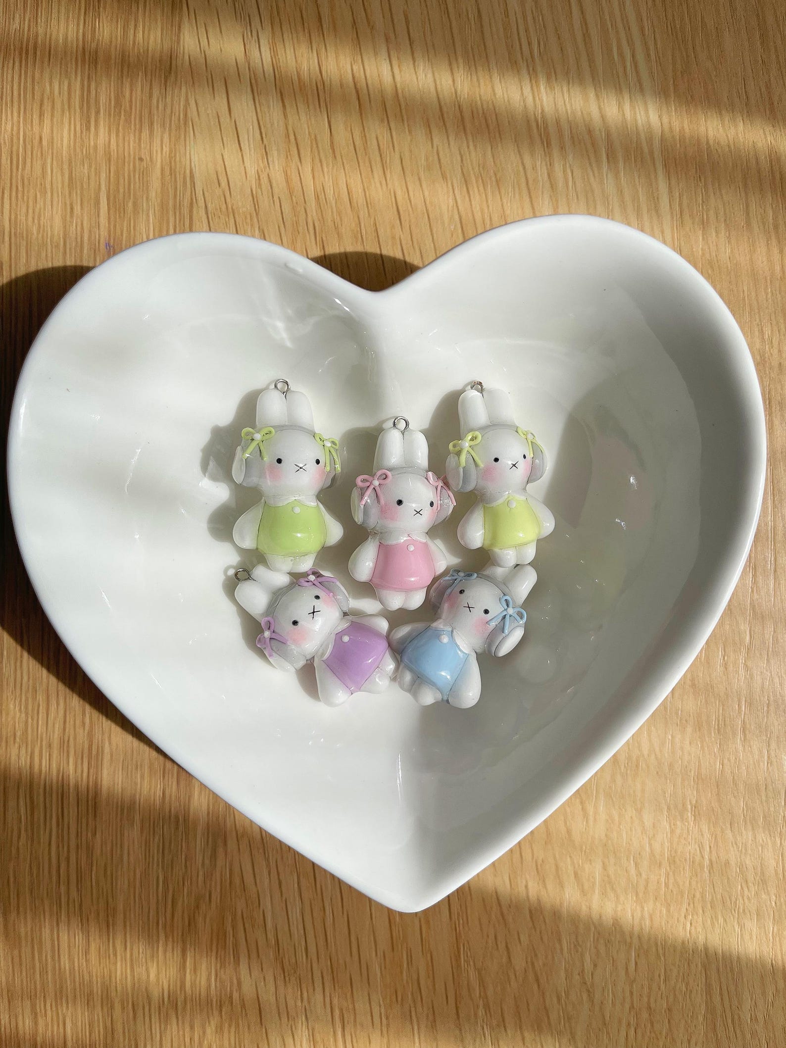 Pastel Miffy Headphones | Mini Handmade Polymer Clay Art | Keychain ...