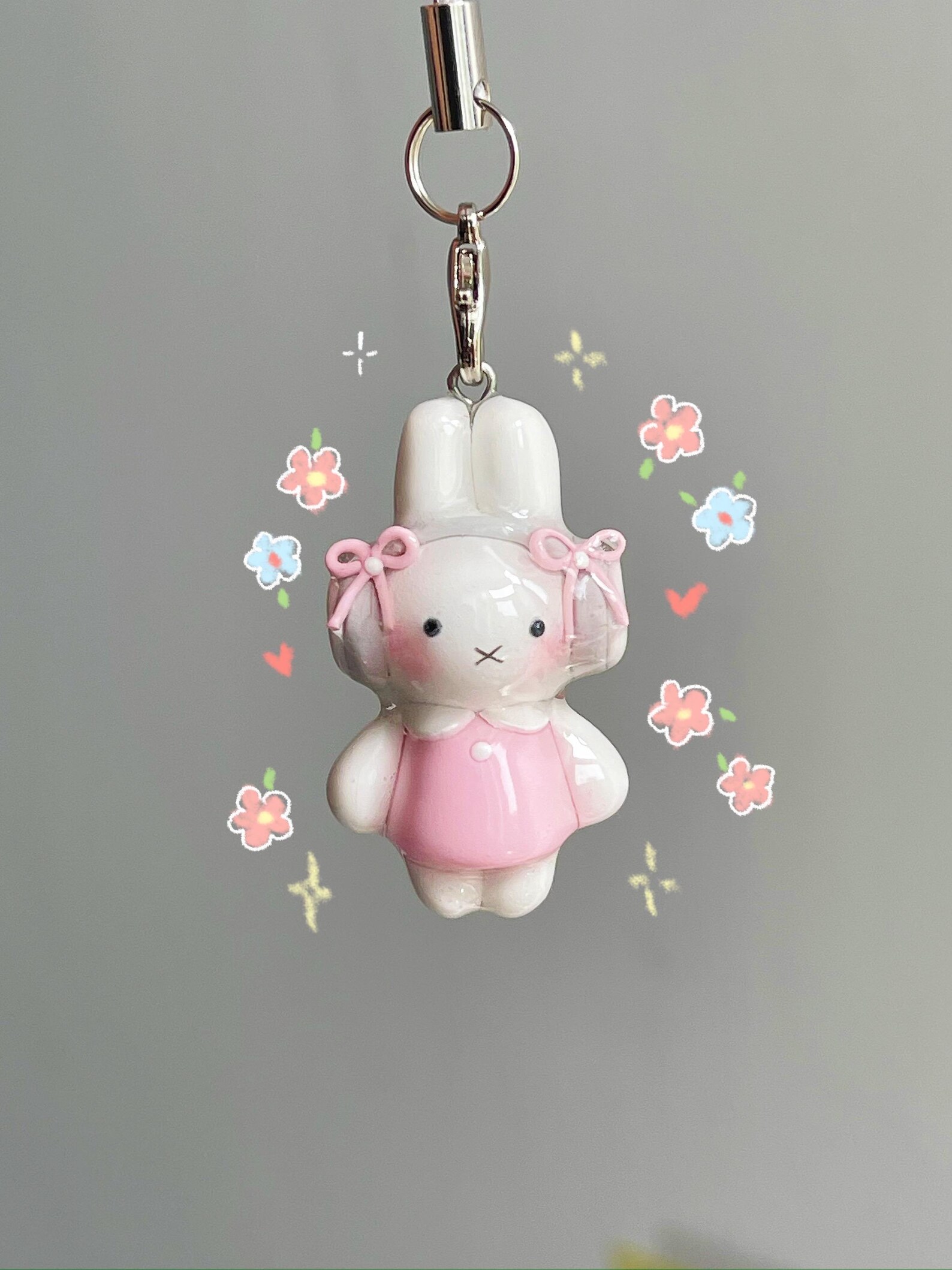 Pastel Miffy Headphones | Mini Handmade Polymer Clay Art | Keychain ...