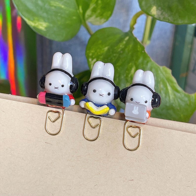 Miffy Clay Bookmark | Mini Handmade Polymer Clay Art | Laptop Miffy ...
