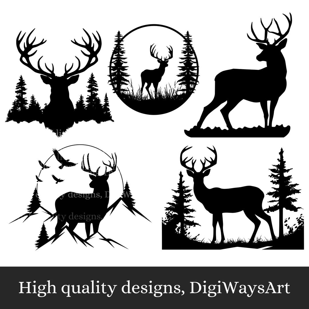 Detailed Deer Head Svg Budle, Whitetail Deer SVG, Big Buck Digital ...