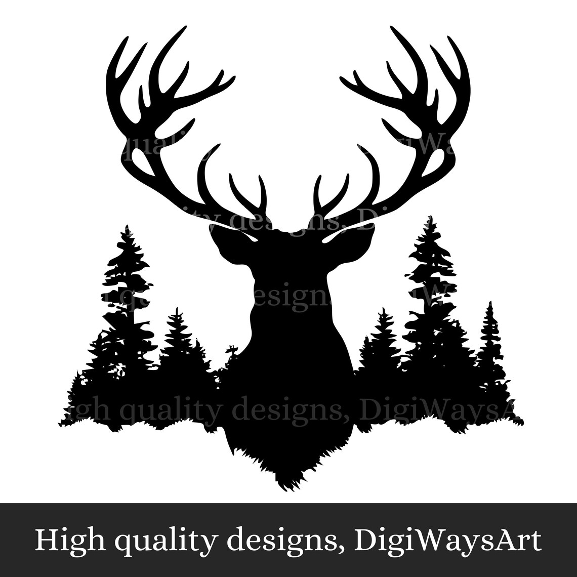 Detailed Deer Head Svg, Whitetail Deer SVG, Big Buck Digital Download ...