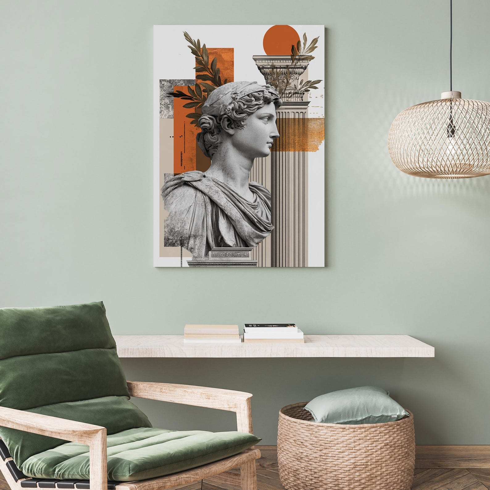 Greek Statue Digital Wall Art, Abstract Classical Sculpture Print ...