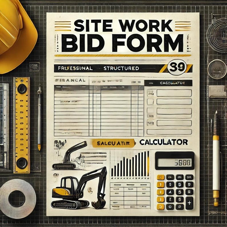 Construction Civil Site Work Budget and Bidding Spreadsheet - Etsy
