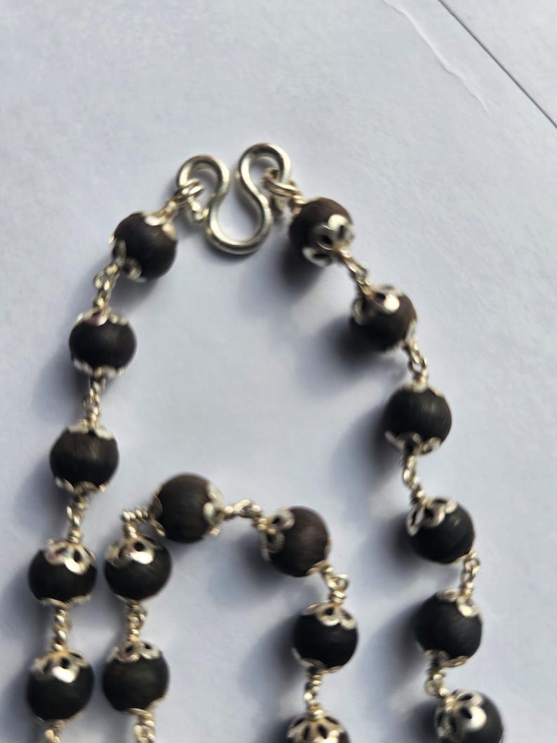 Karungali Maalai/ Ebony Wood Silver Chain - Etsy