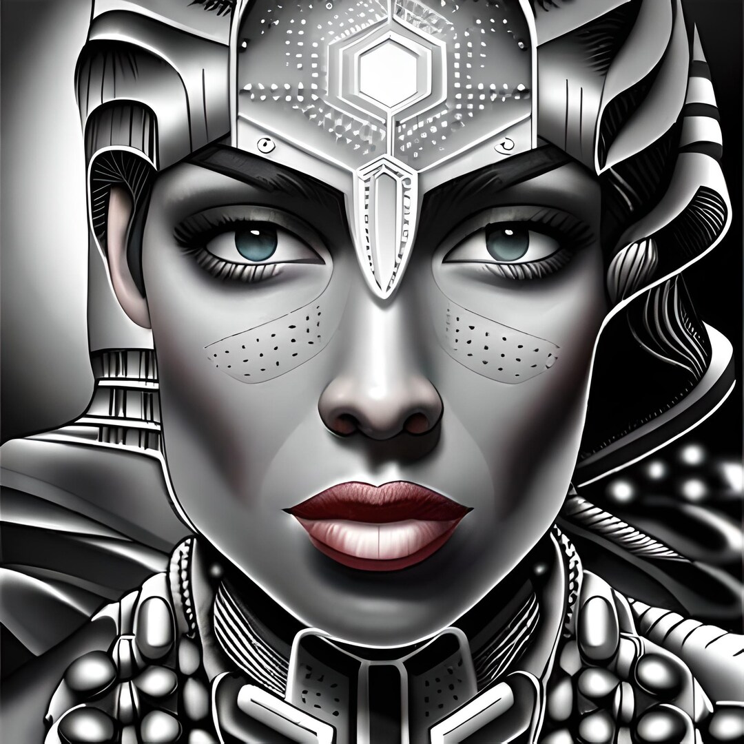 Cyber Goddess No. 02 | Futuristic AI Cyborg Woman Art Print | Sci-fi ...