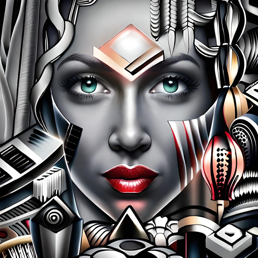 Cyber Goddess No. 21 | Futuristic AI Cyborg Woman Art Print | Sci-fi ...