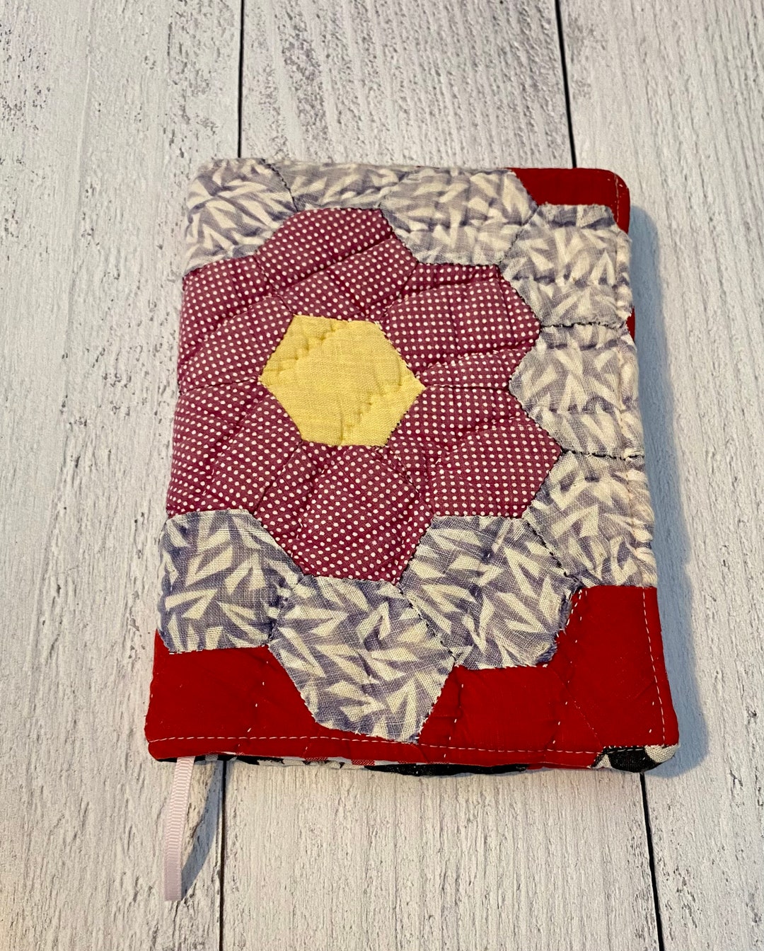 Quilted Journal Cover, ONE Reusable Journal Cover, Vintage Quilt ...