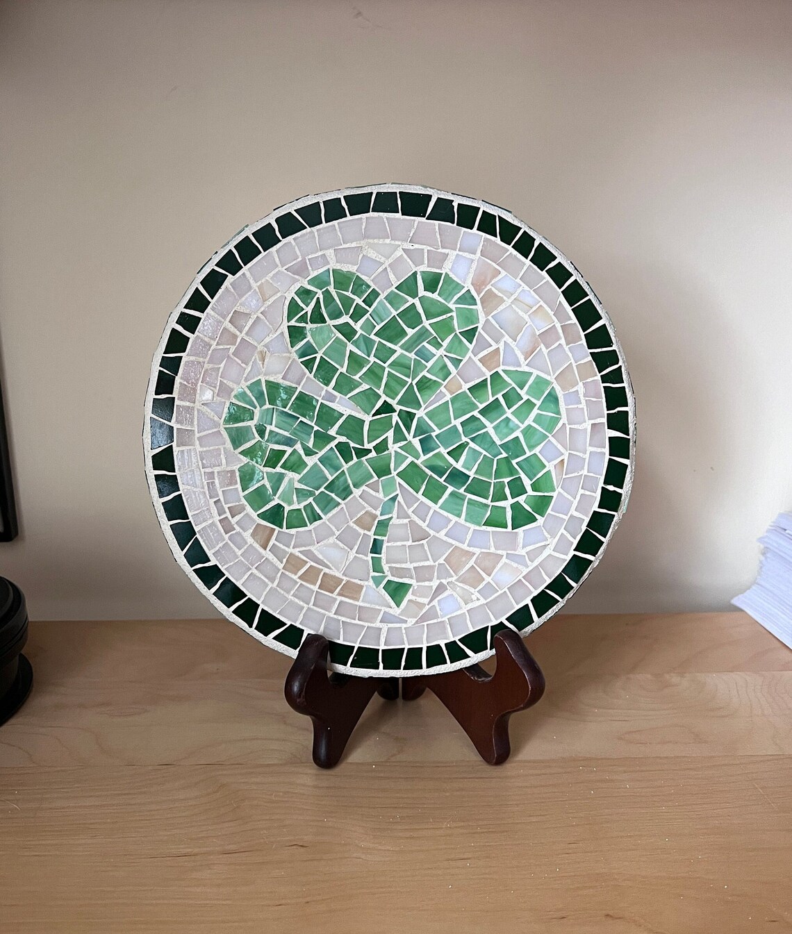 Shamrock Stained Glass Mosaic Trivet St. Patricks Day Gift or Decor - Etsy