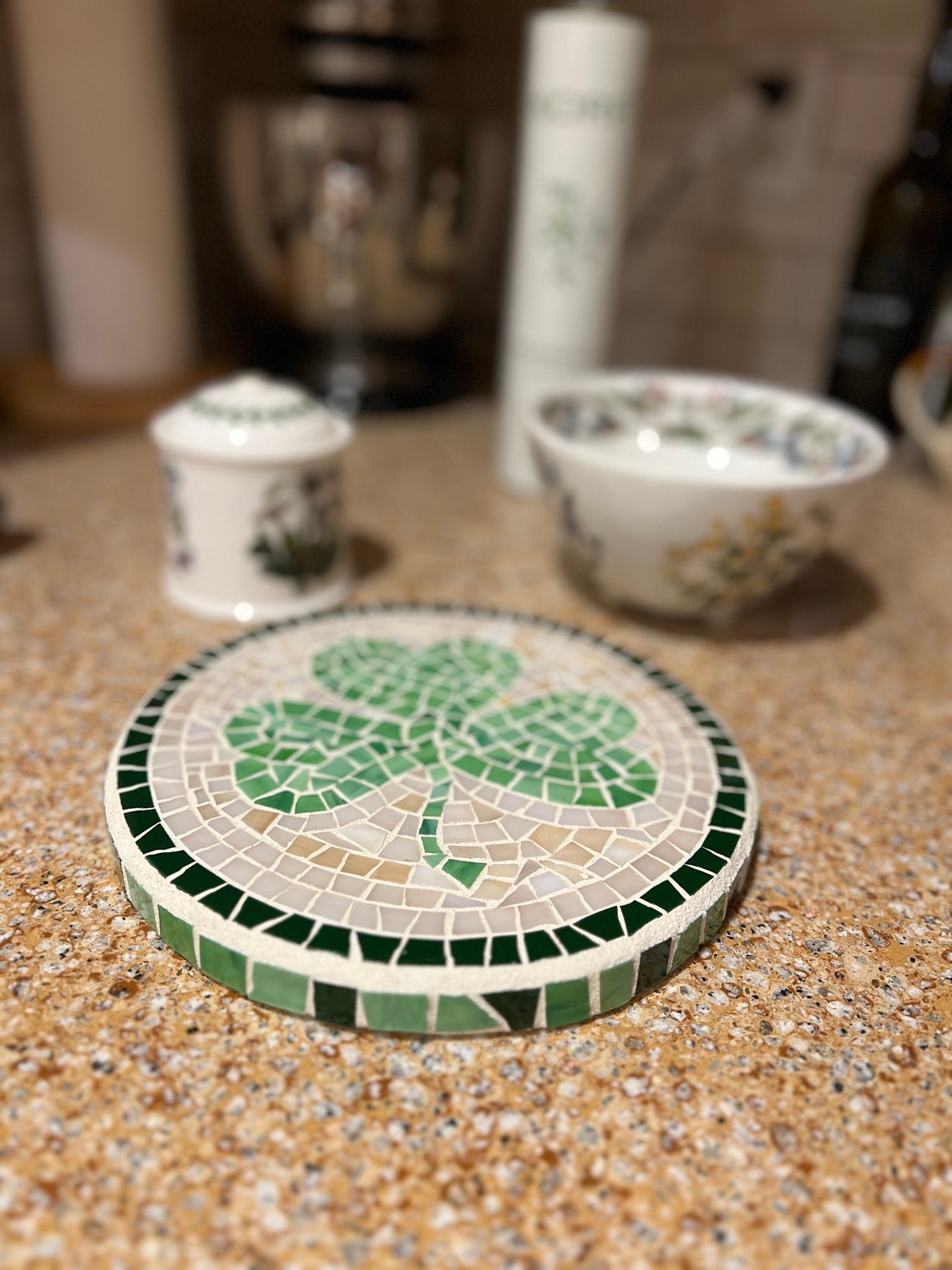 Shamrock Stained Glass Mosaic Trivet St. Patricks Day Gift or Decor - Etsy