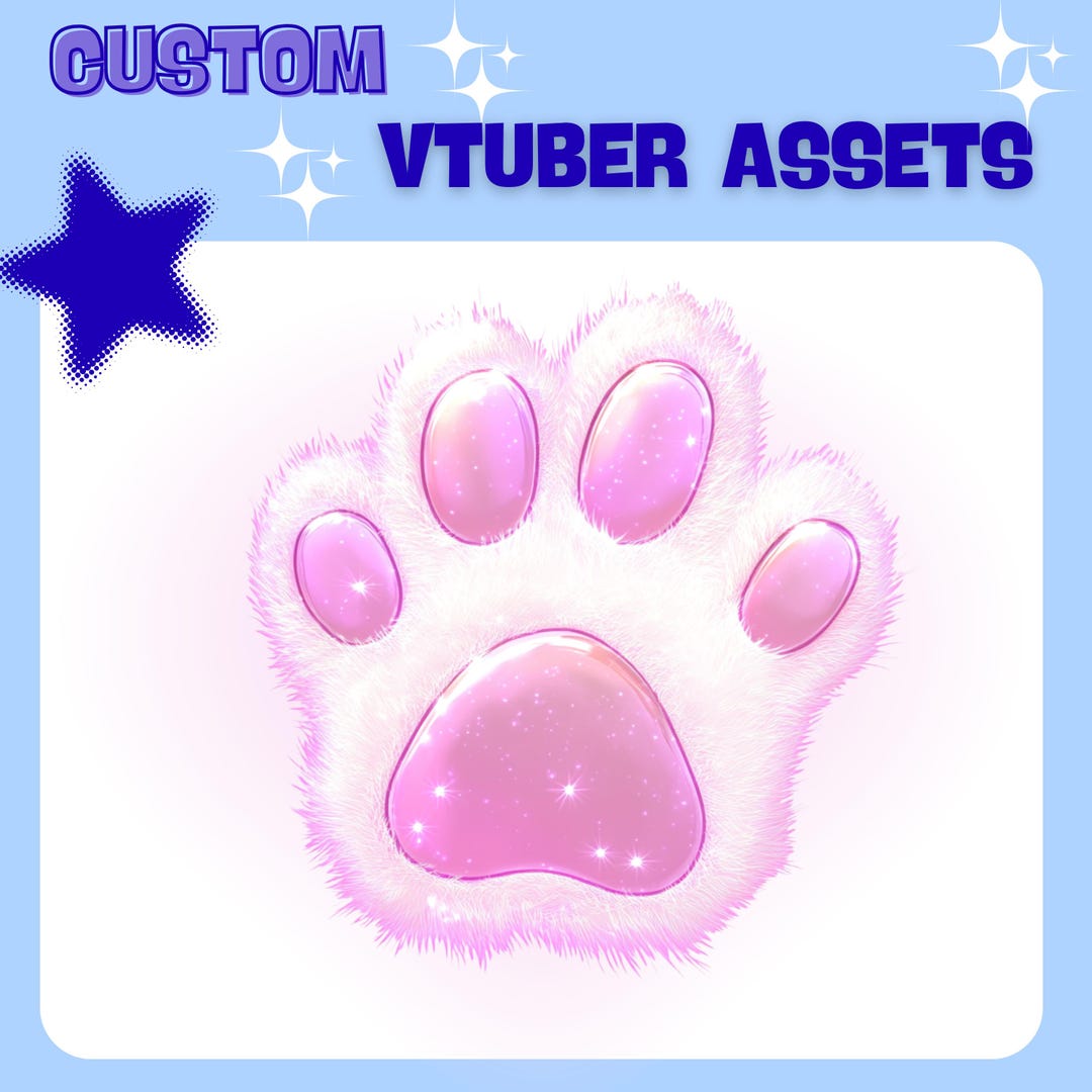 Custom Vtuber Assets, Animated Cat Paw Vtuber Asset - Etsy