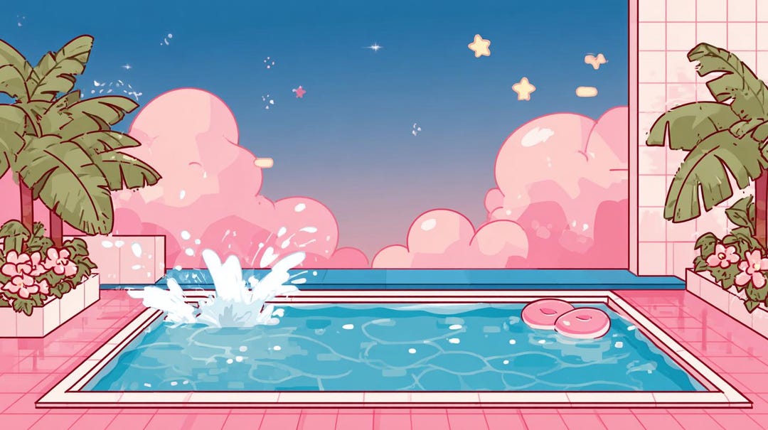 Tropical Poolside Stream Background | Fun Overlays | Refreshing Beach ...