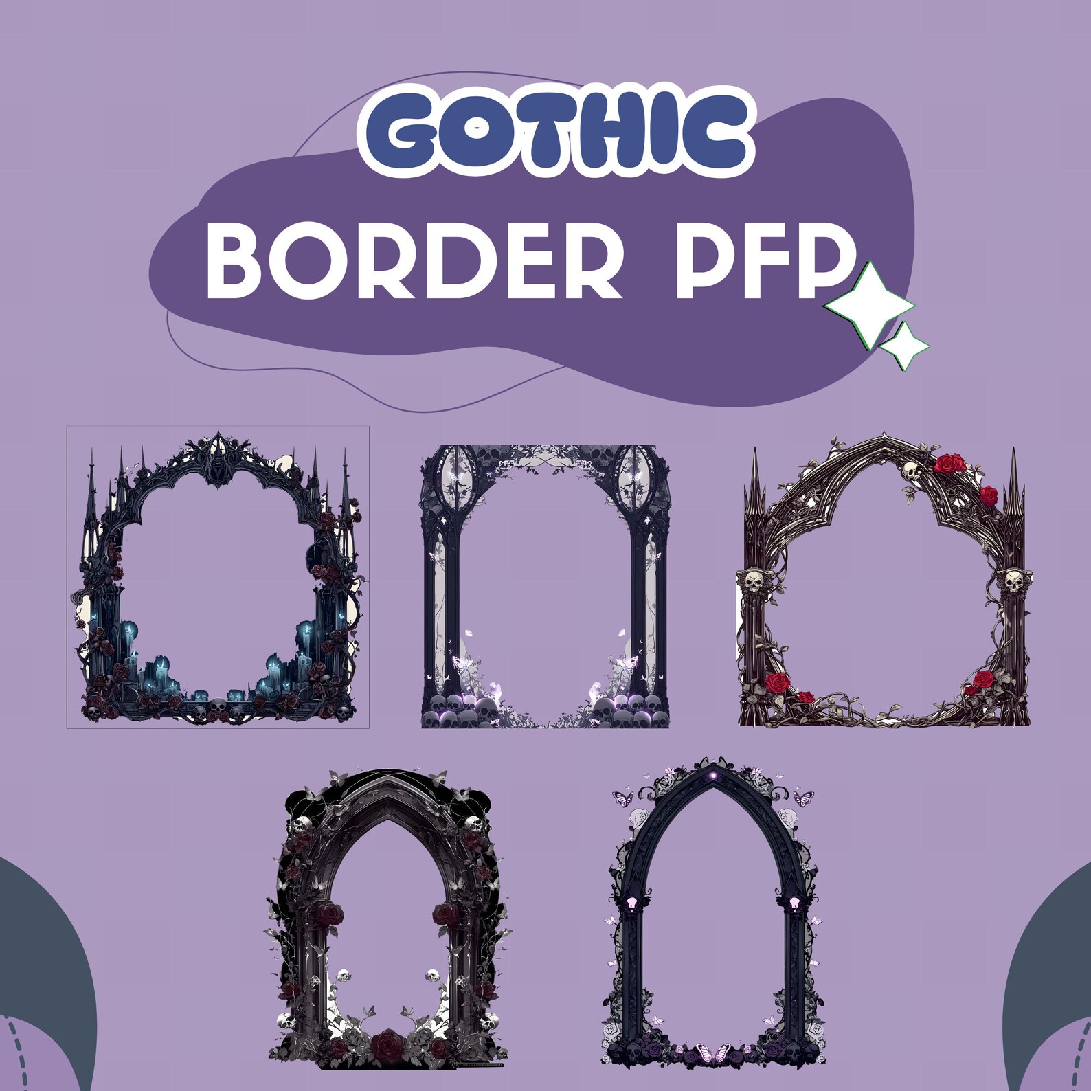 Gothic Webcam Frame Overlay: Elegant Stream Border (instant Download ...