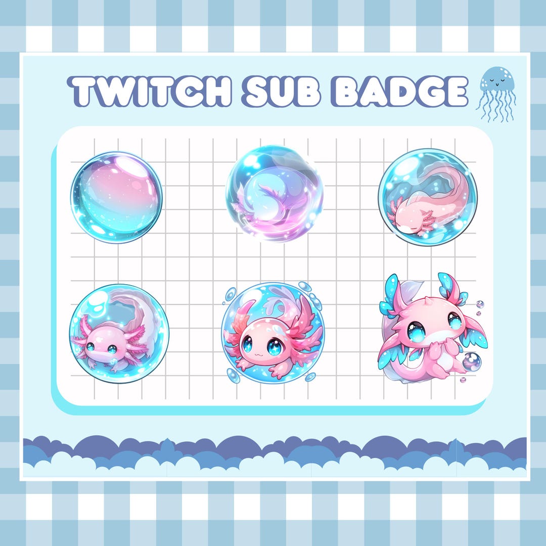 Fish Twitch Badges: Streamer Sub & Bit Badges (instant Download PNG ...