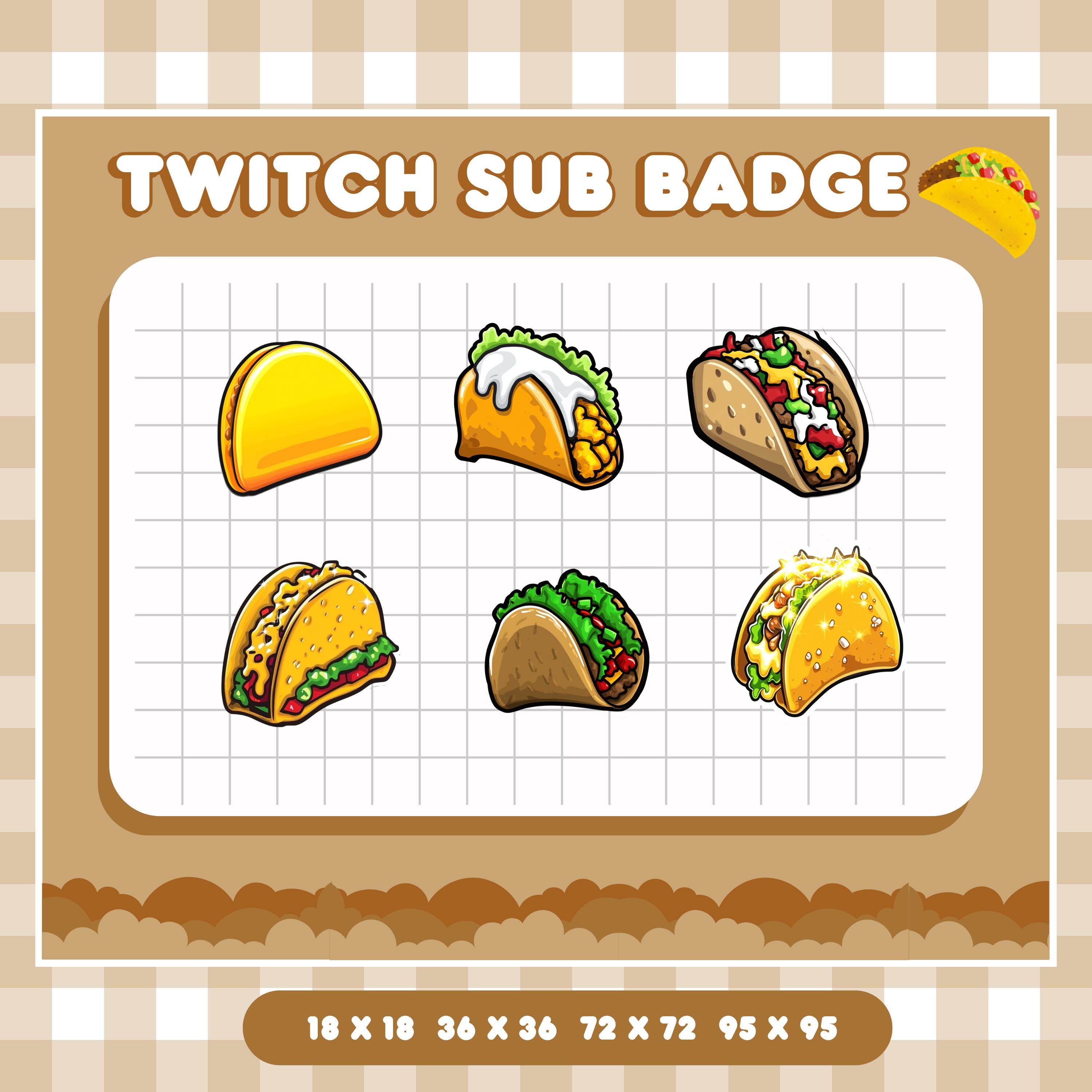 Taco Twitch Badges: Sub & Bit Badges for Streamers (instant Download ...