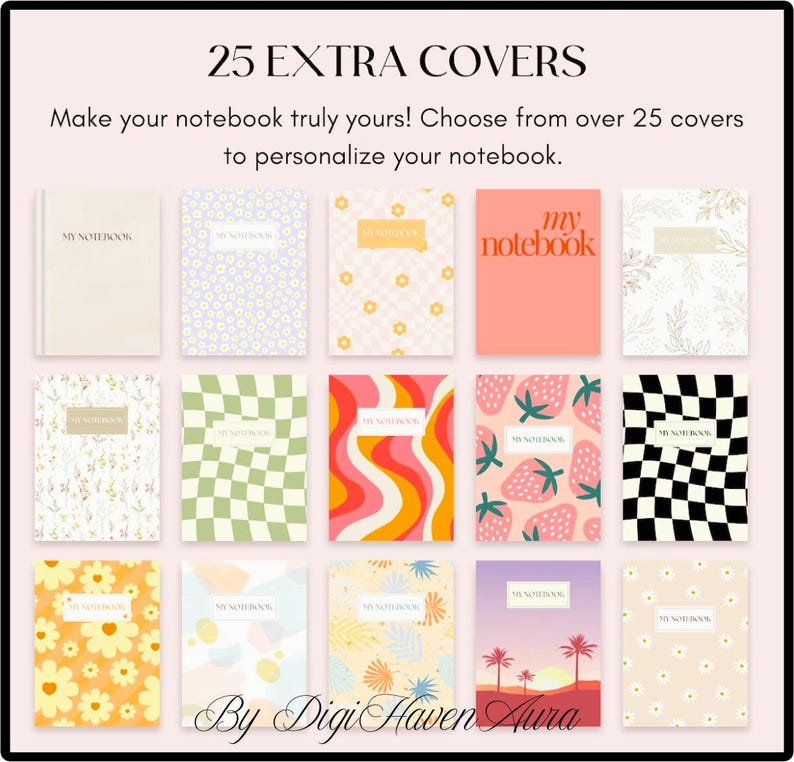 Digital Notebook With Tabs for Goodnotes, Digital Journal, Student ...