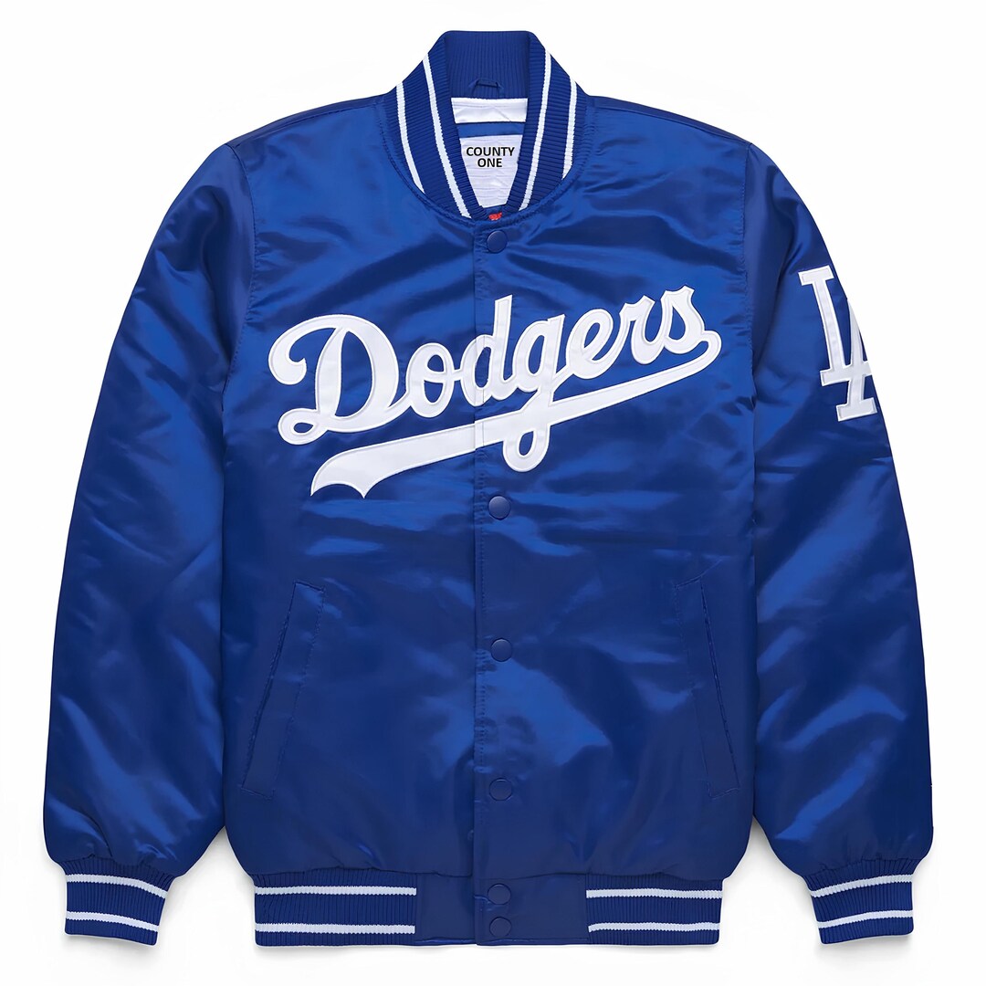 MLB Los Angeles Dodgers Varsity Jacket Blue Satin Jacket Letterman ...