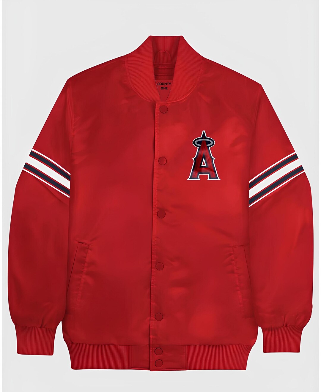 MLB Los Angeles Angels Varsity Jacket Red Satin Jacket Baseball Jacket ...
