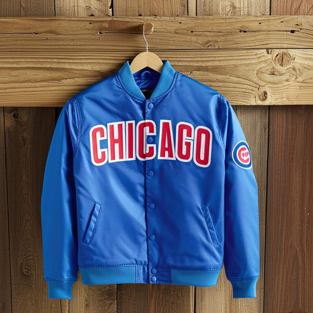Chicago Cubs Varsity Jacket Royal Blue Satin Jacket Team Varsity ...