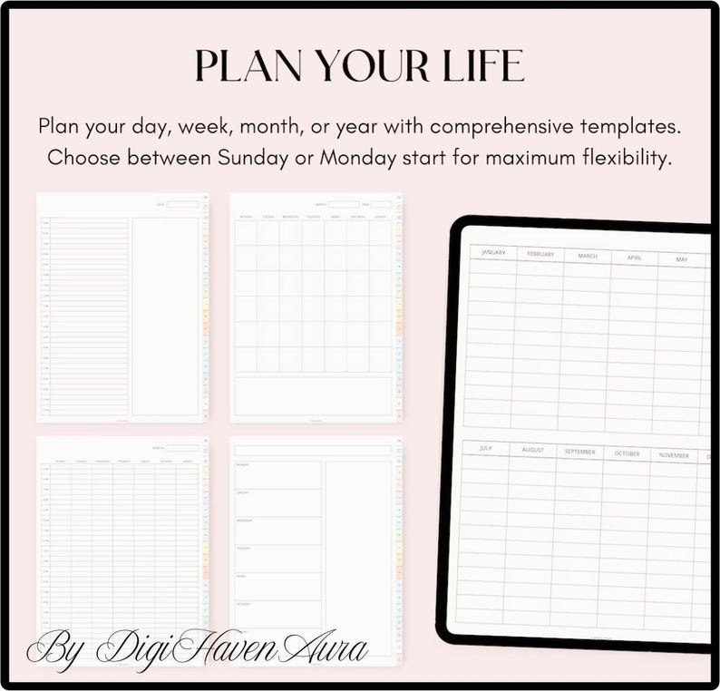 Digital Notebook With Tabs for Goodnotes, Digital Journal, Student ...