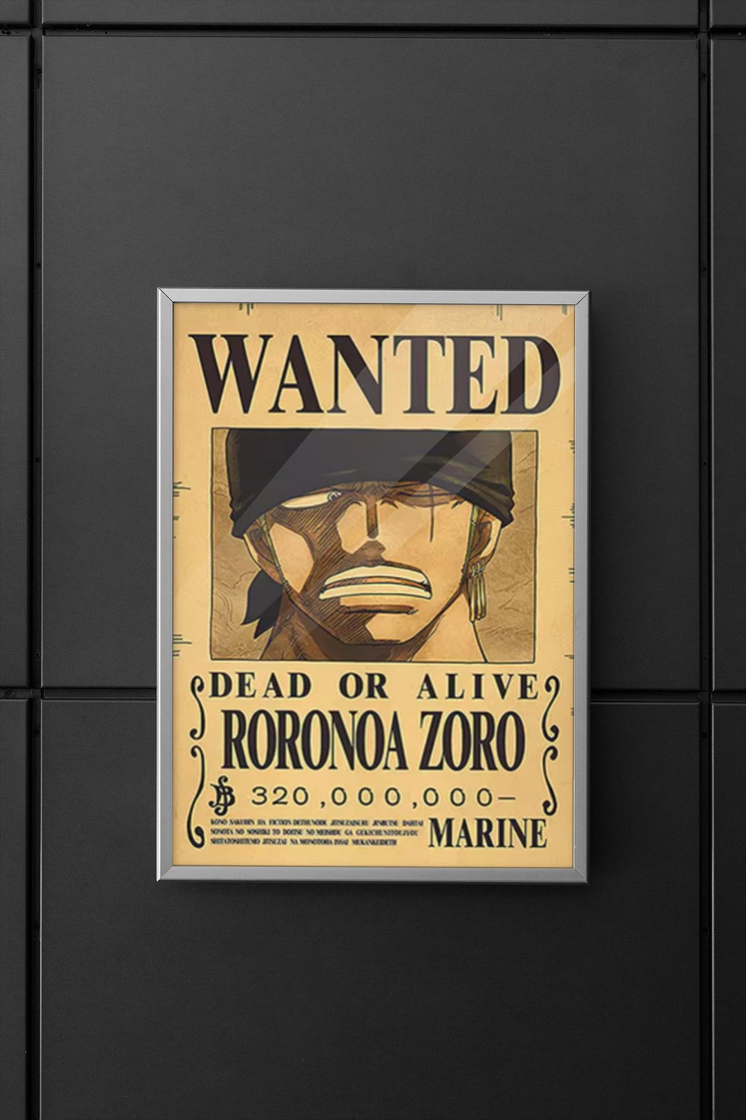 Roronoa Zoro Wanted Poster – One Piece Bounty Wall Art | Anime Vintage ...