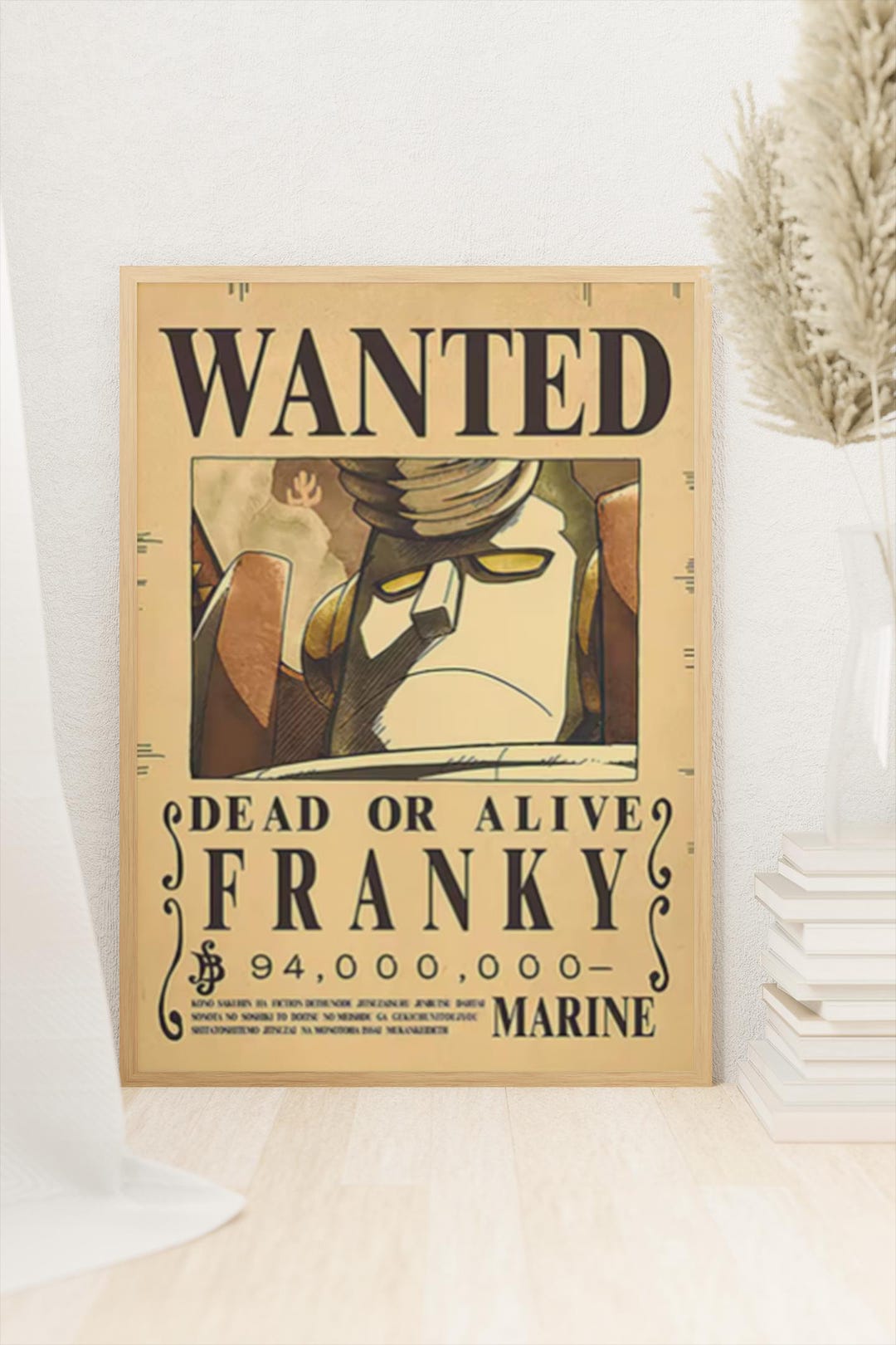 Franky Wanted Poster – One Piece Cyborg Pirate Anime Wall Art | Straw ...
