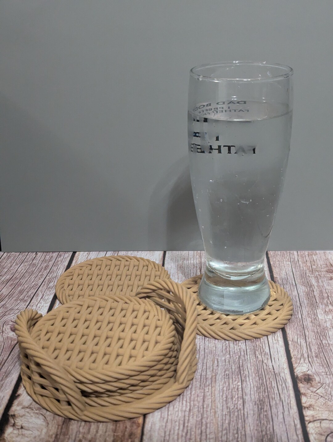 Woven Coaster Set With Holder – 3D Printed Modern Drink Coasters for ...
