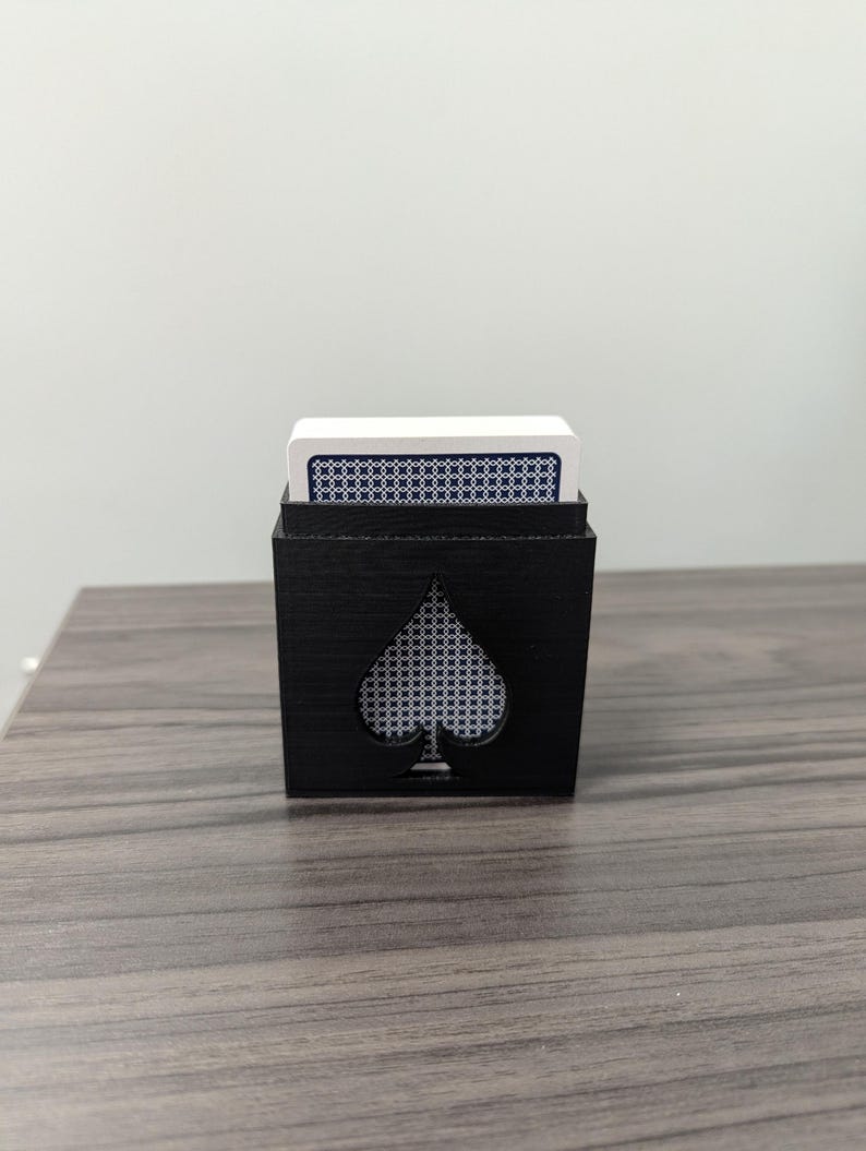 3D Printed Playing Card Case With Spade Cutout – Deck Holder for Poker ...