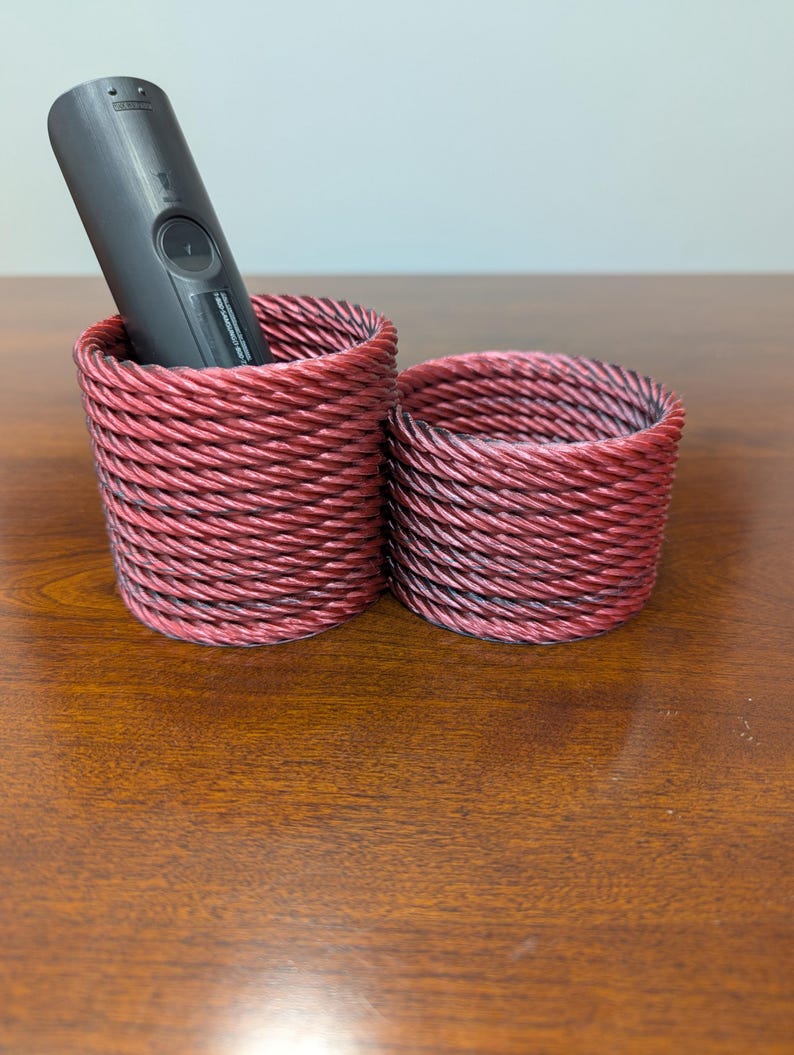 3D Printed Rope Style Remote Holder – Tall & Short Remote Control ...