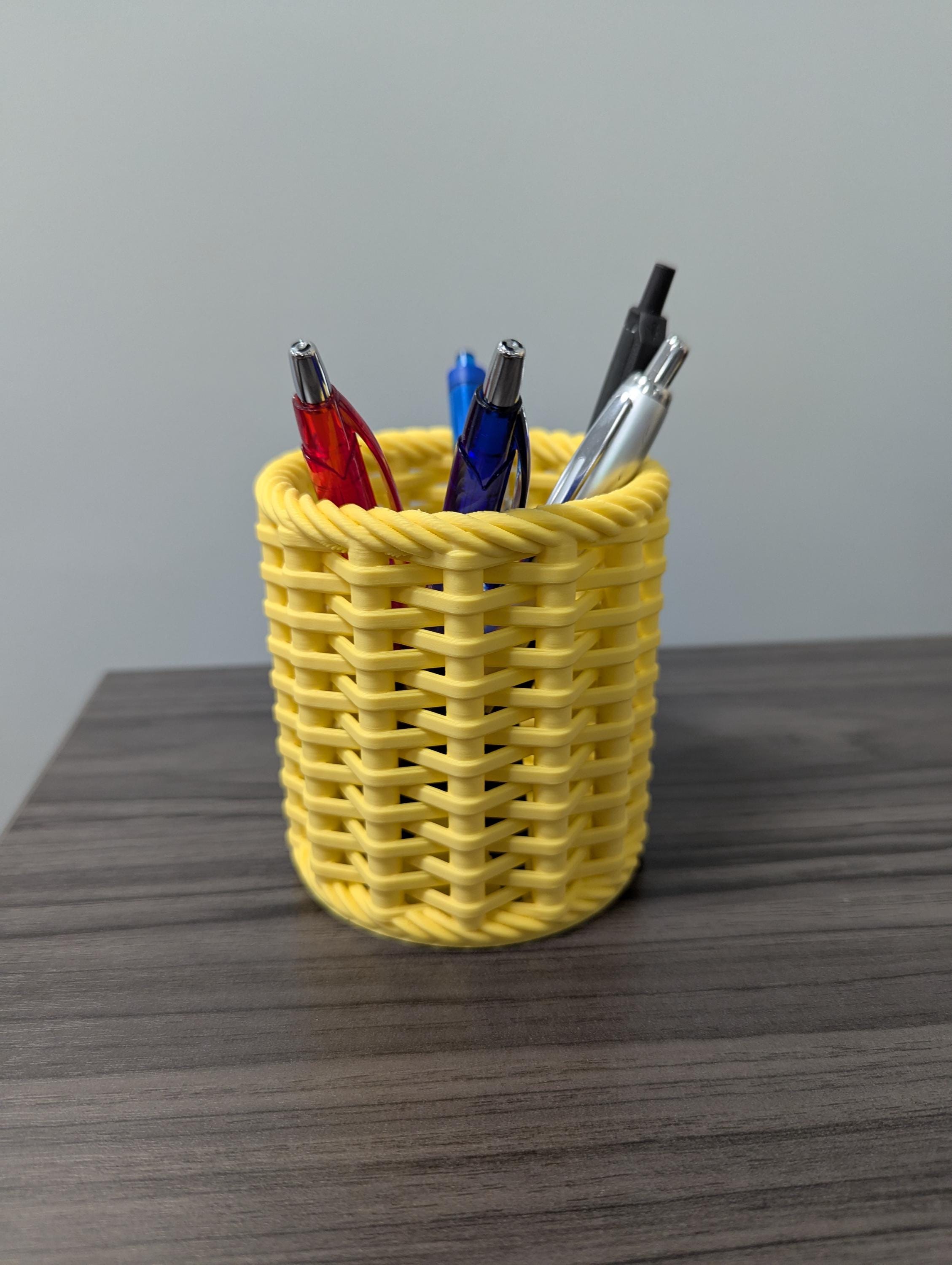 3D Printed Woven Pen and Pencil Holder – Modern Desk Organizer, Stylish ...