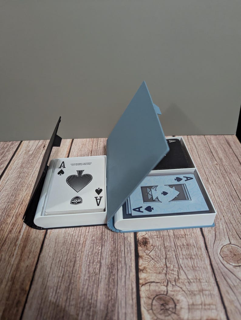 Book Style 3D Printed Playing Card Case | Card Storage Box for Poker or ...
