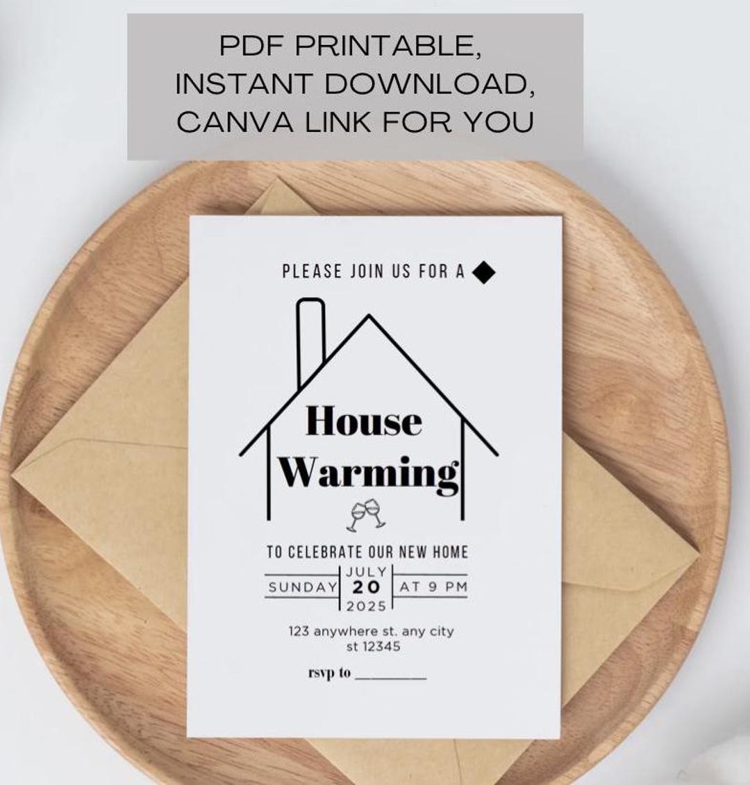 Editable House Warming Invitation, House Warming Party, Printable PDF ...