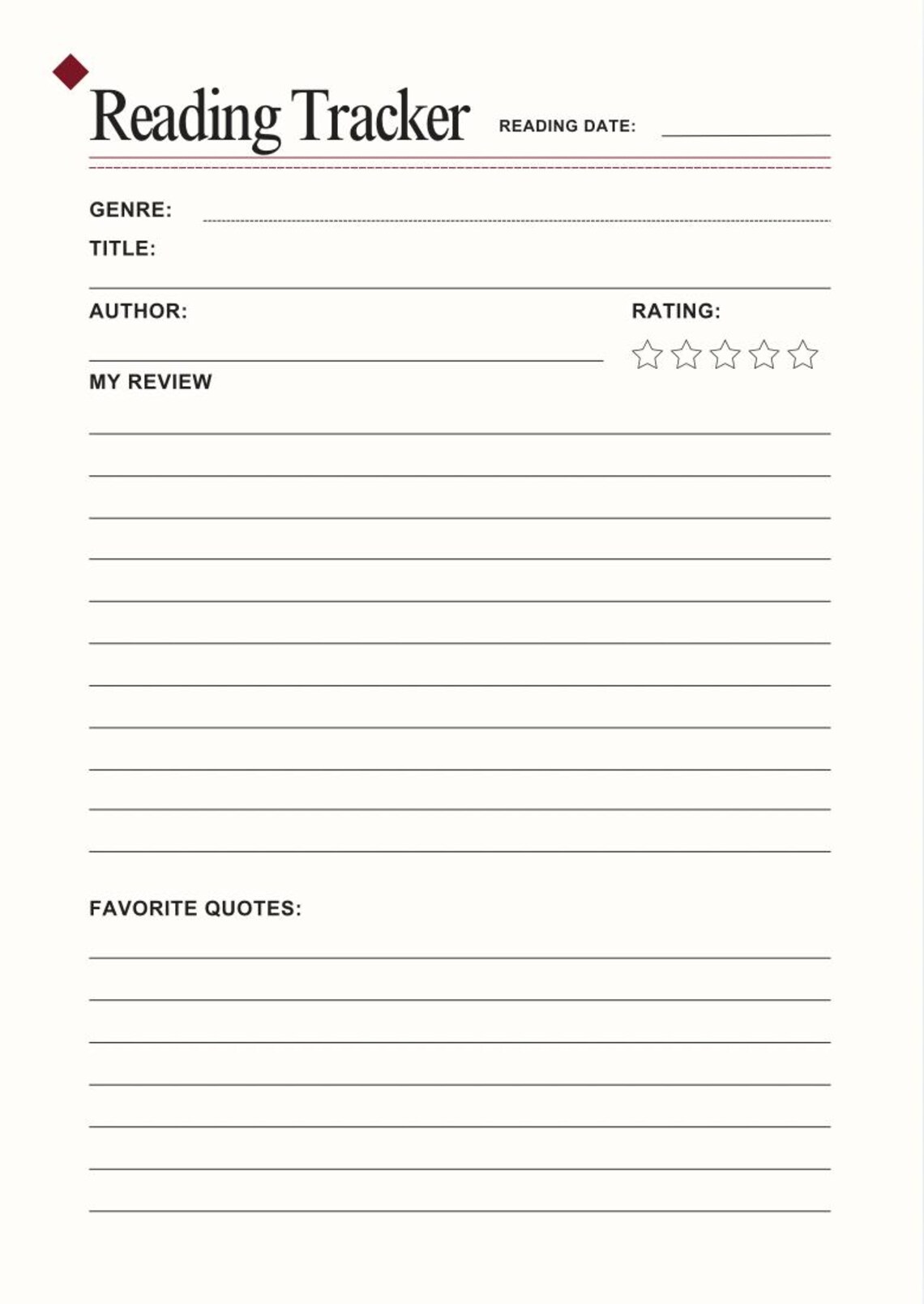 Minimalistic 20-day Book Reading Challenge Tracker Printable | Books to ...