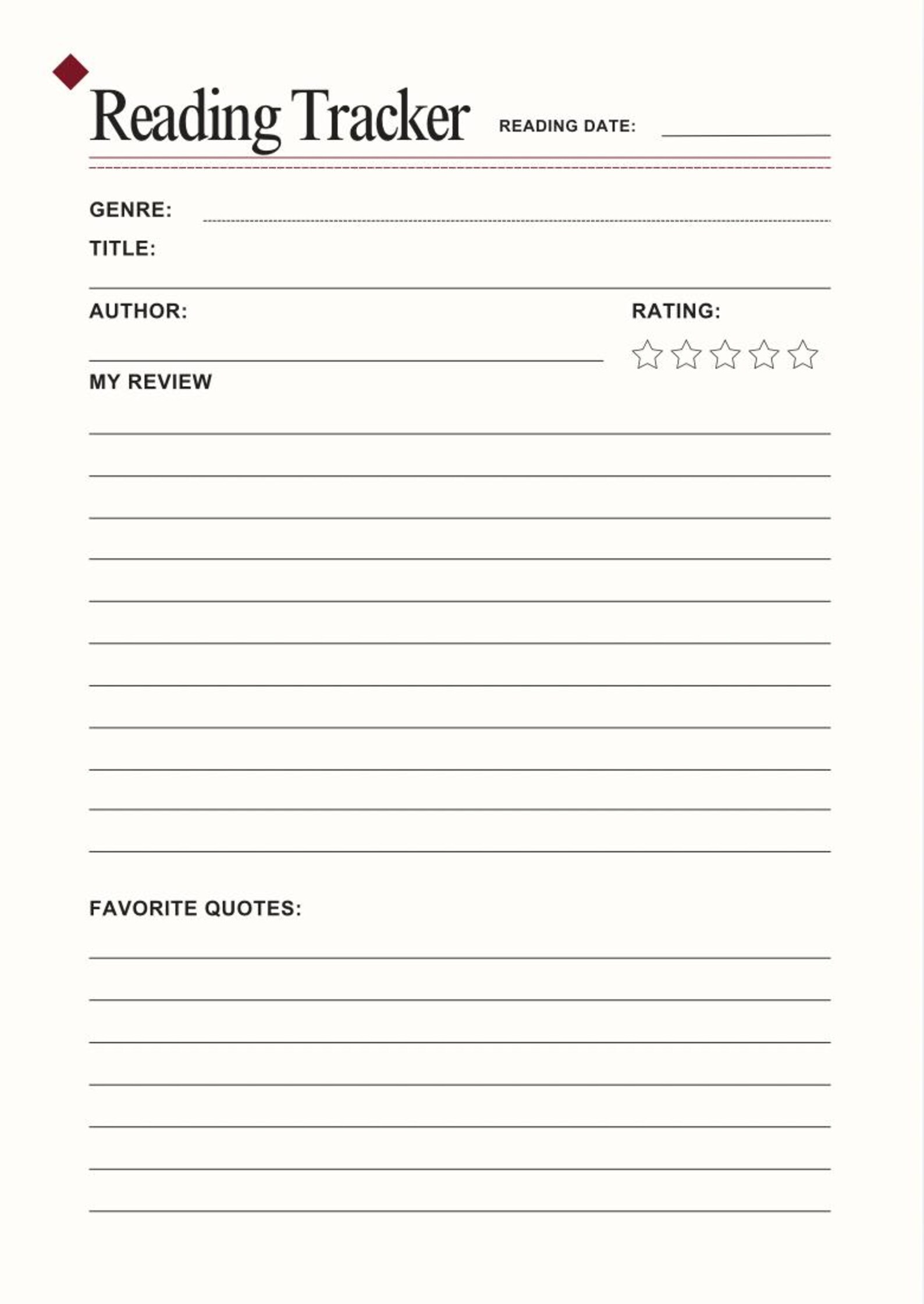 Minimalistic 20-day Book Reading Challenge Tracker Printable | Books to ...