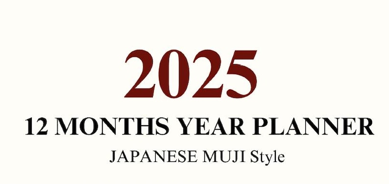 PDF Printable - Japanese MUJI Style Calendar -download 1 Sec Today ...