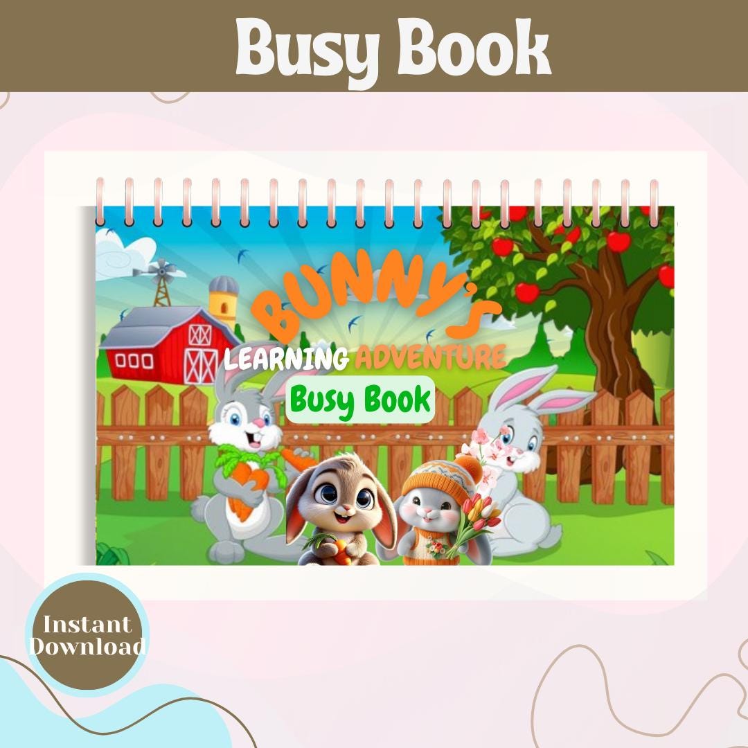 Interactive Bunny Busy Book for Educational Play - Etsy
