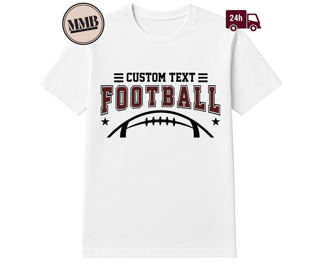 Custom Football Shirt With Name, Personalized Jersey Tee, Game Day ...