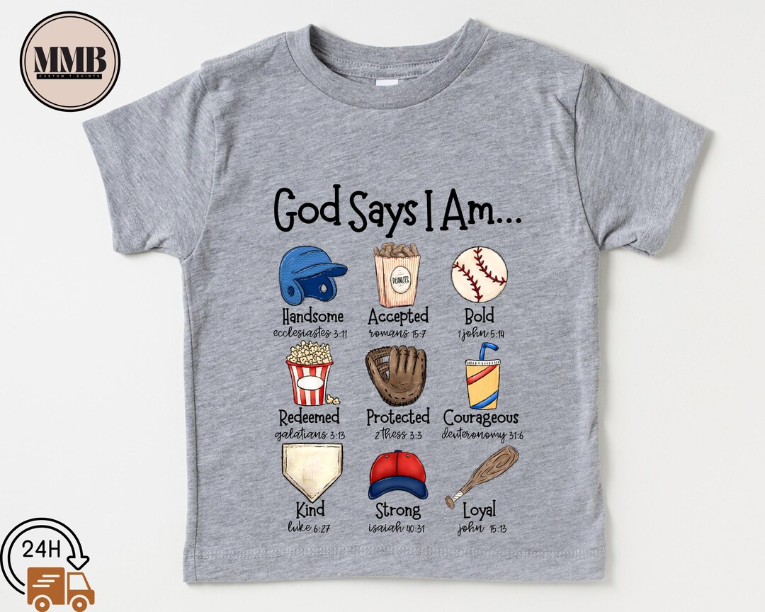 Christian Baseball T-shirt: God Says I Am, Faith Based Athletic Tee - Etsy