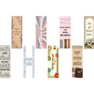 Bookmark PNG JPG Bundle | 20 Bookmark Printable Designs | Gift for Book ...