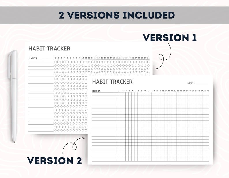 Monthly Habit Tracker PDF | Printable & Editable Goal Template | 30 Day ...