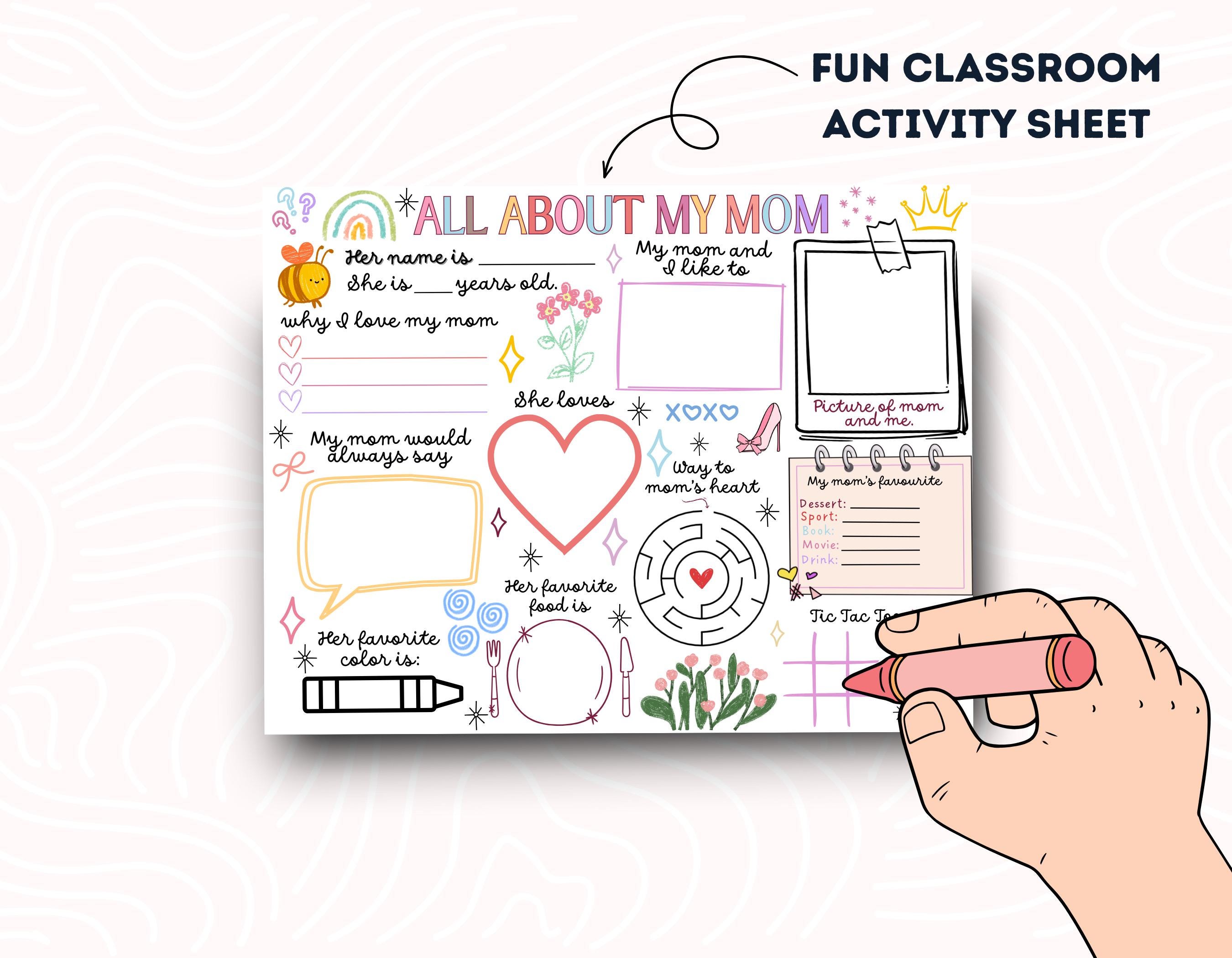 Mom & Dad Card Printable Kids Activity Sheet | All About My Mom and Dad ...