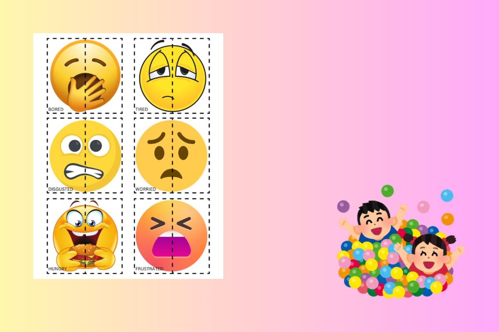 24 Emotion Matching Game for Kids, Fun Printable Memory Game, Match ...