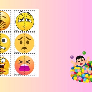 24 Emotion Matching Game for Kids, Fun Printable Memory Game, Match ...