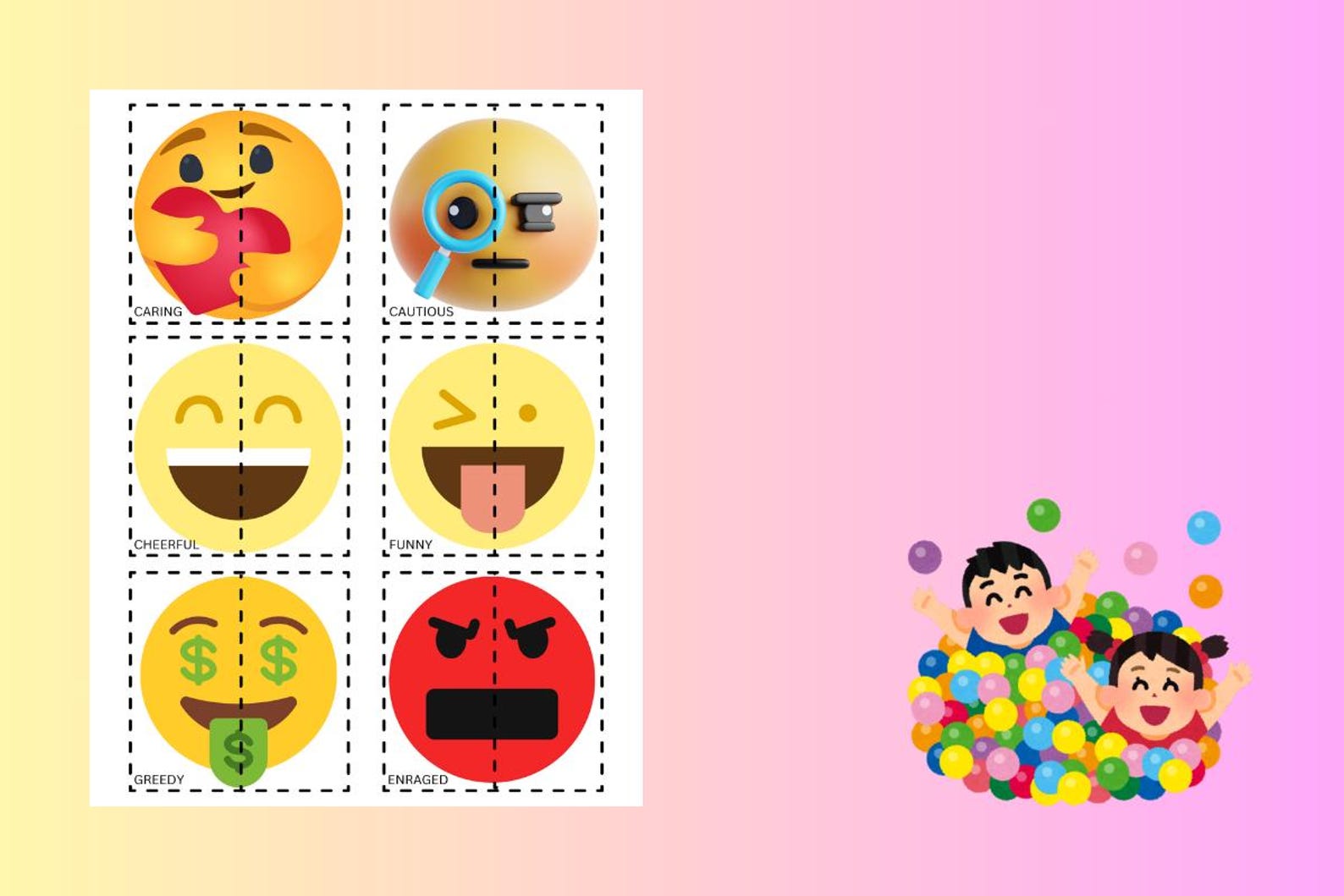 24 Emotion Matching Game for Kids, Fun Printable Memory Game, Match ...