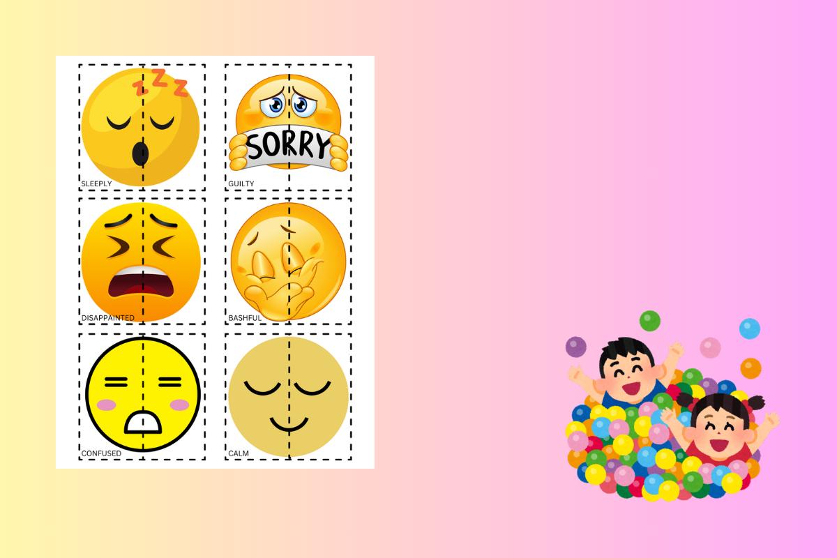 24 Emotion Matching Game for Kids, Fun Printable Memory Game, Match ...
