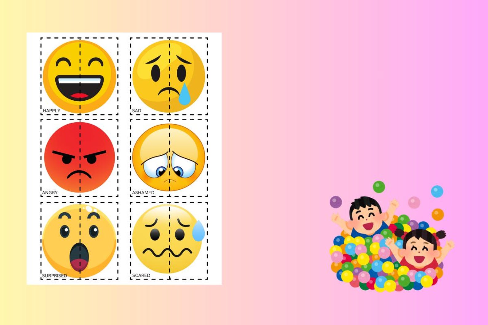 24 Emotion Matching Game for Kids, Fun Printable Memory Game, Match ...
