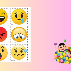 24 Emotion Matching Game for Kids, Fun Printable Memory Game, Match ...