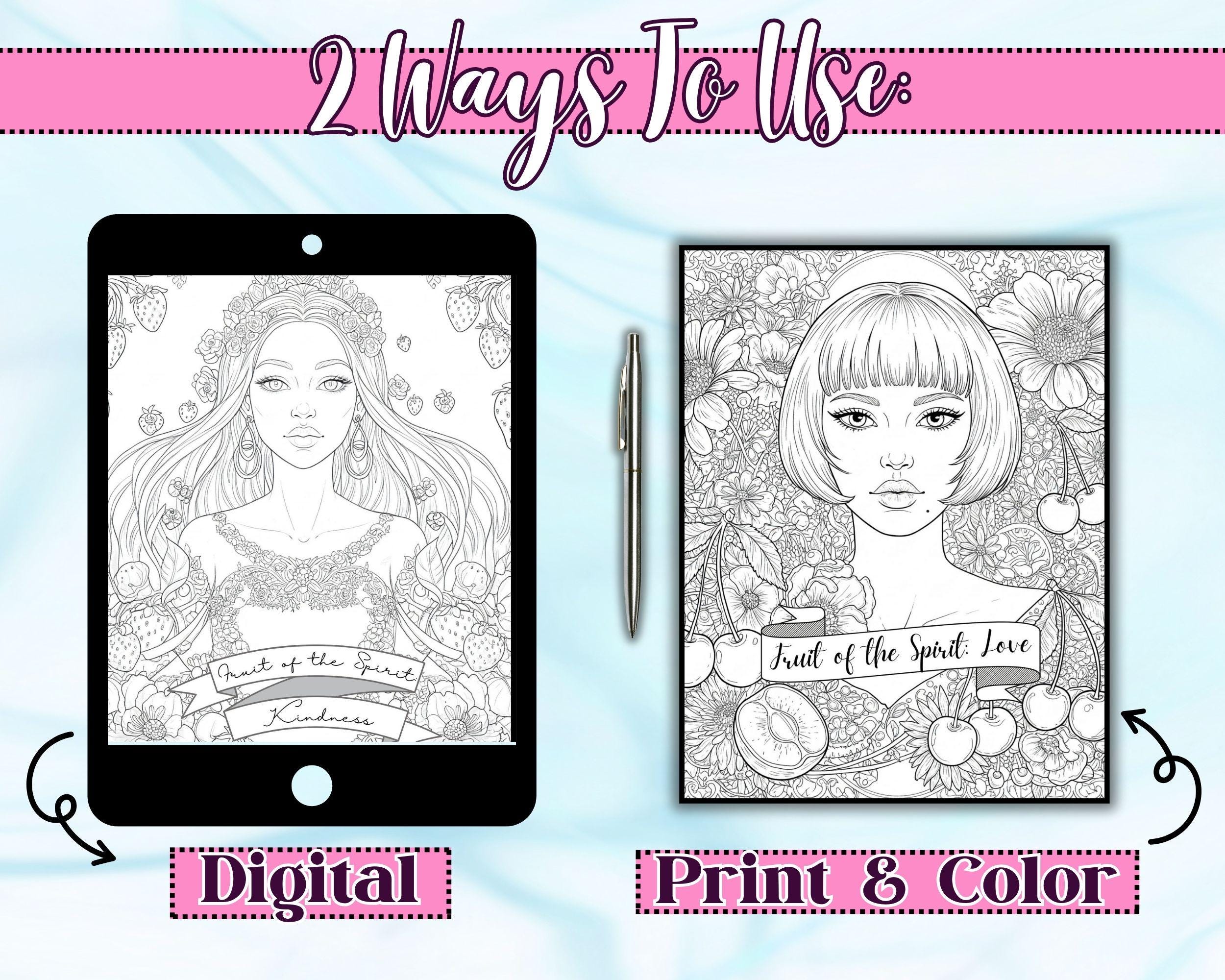 Fruit of the Spirit Coloring Pages for Adults Bible Study Bible Verse ...