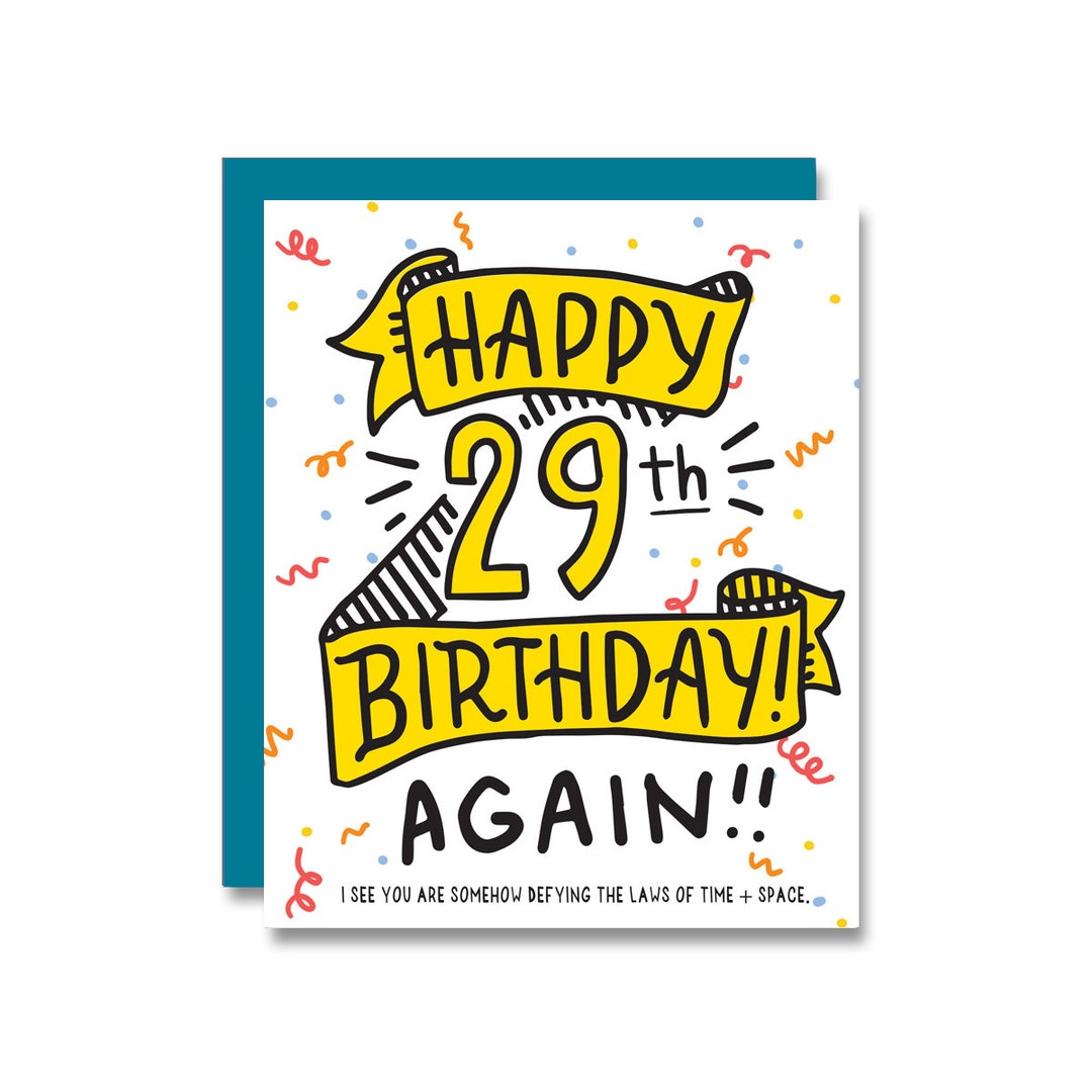 Happy 29th Birthday, Again. Greeting Card - Etsy