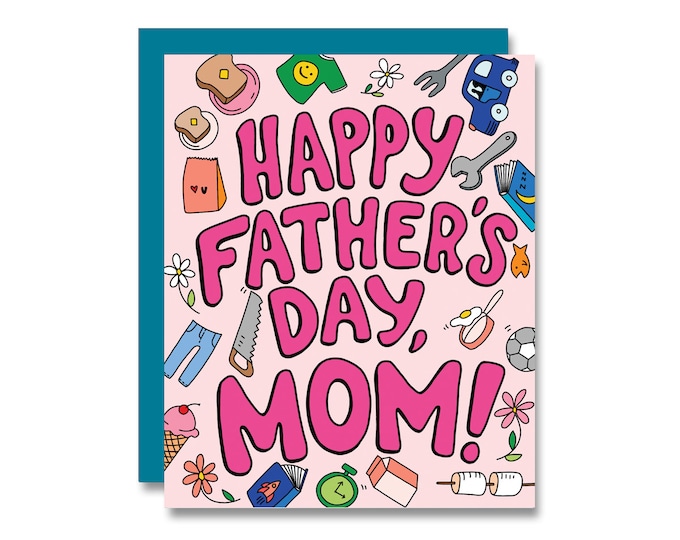 Happy Father's Day... Mom, Mother's Day Card - Etsy
