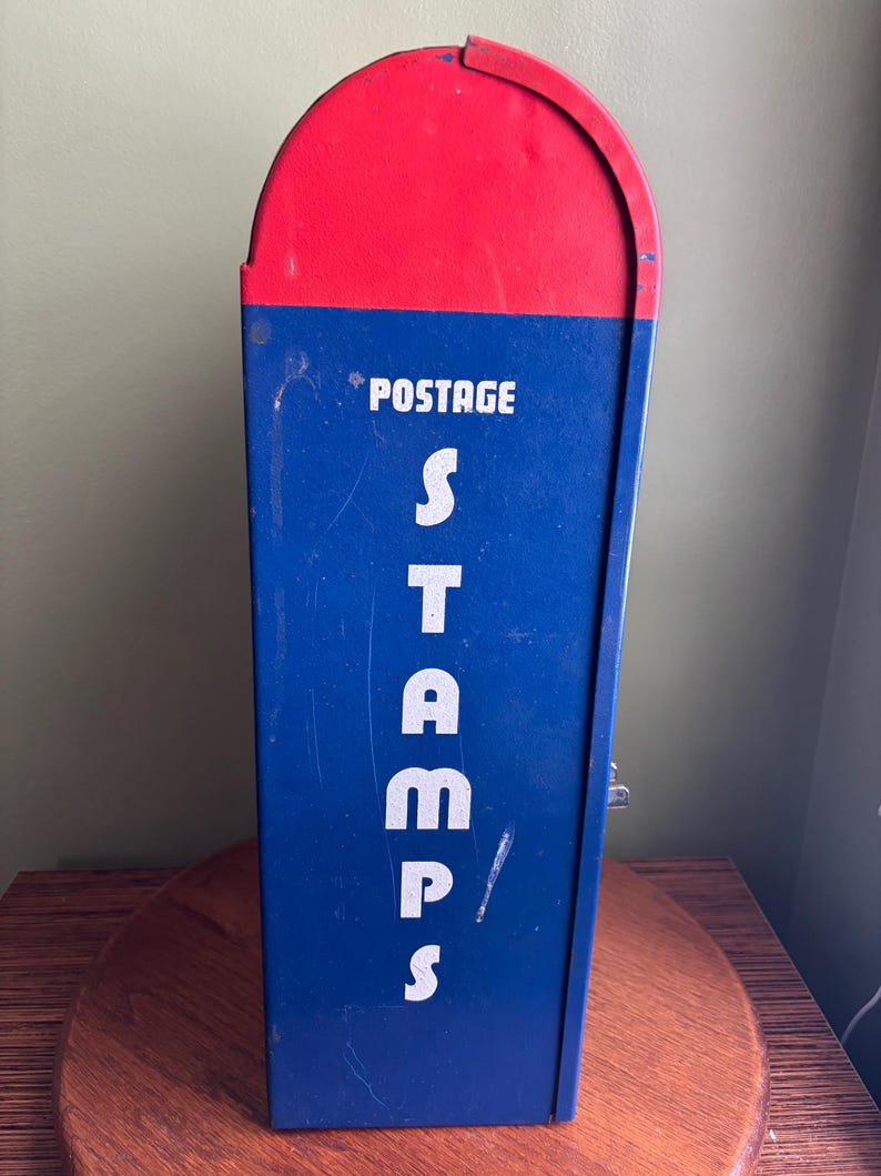 Vintage USPS Stamp Vending Machine - Locked With Key Industrial Decor ...